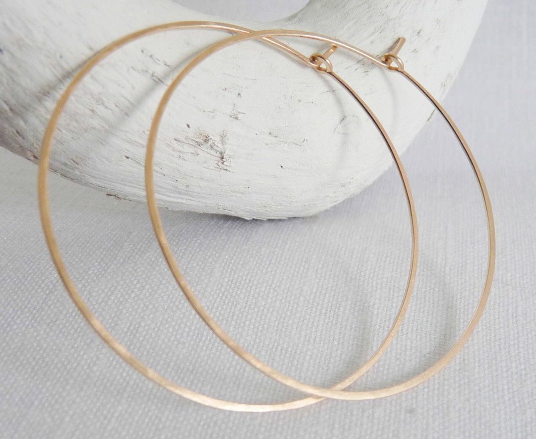 LARGE CIRCLE HOOPS - Classic Circle Hoop Earrings - Hammered ...