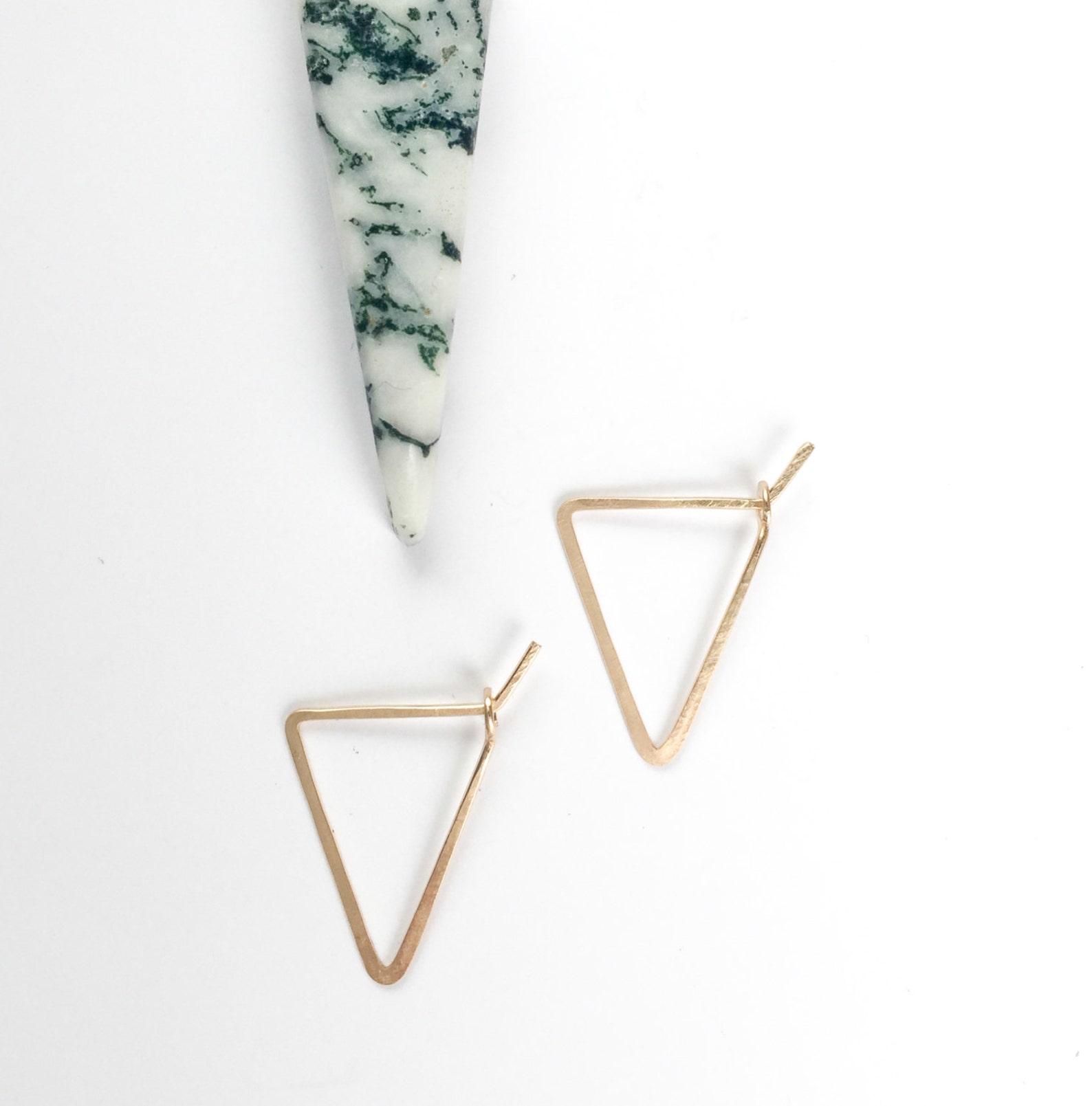 PETITE TRIANGLE HOOPS - Little Triangle Earrings - Gold Filled, Rose ...