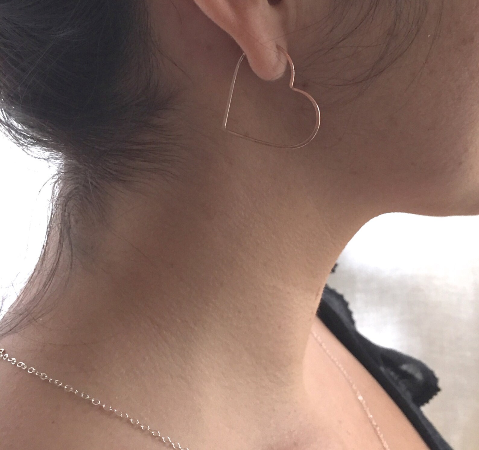 SMALL HEART HOOPS - Heart Hoop Earrings in Sterling Silver, Gold, or ...