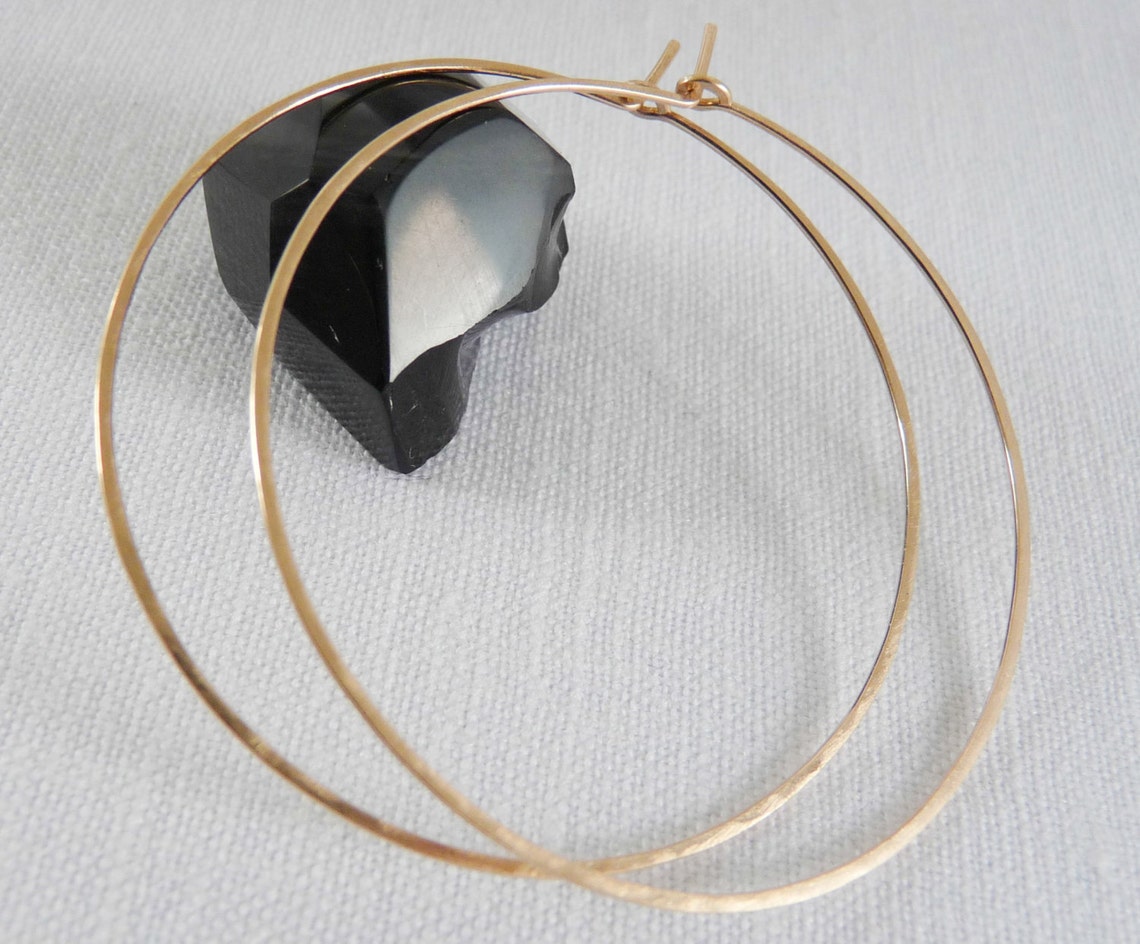 LARGE CIRCLE HOOPS Classic Circle Hoop Earrings Hammered | Etsy