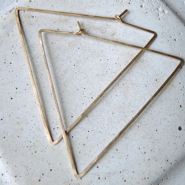 Triangle Hoops - Etsy