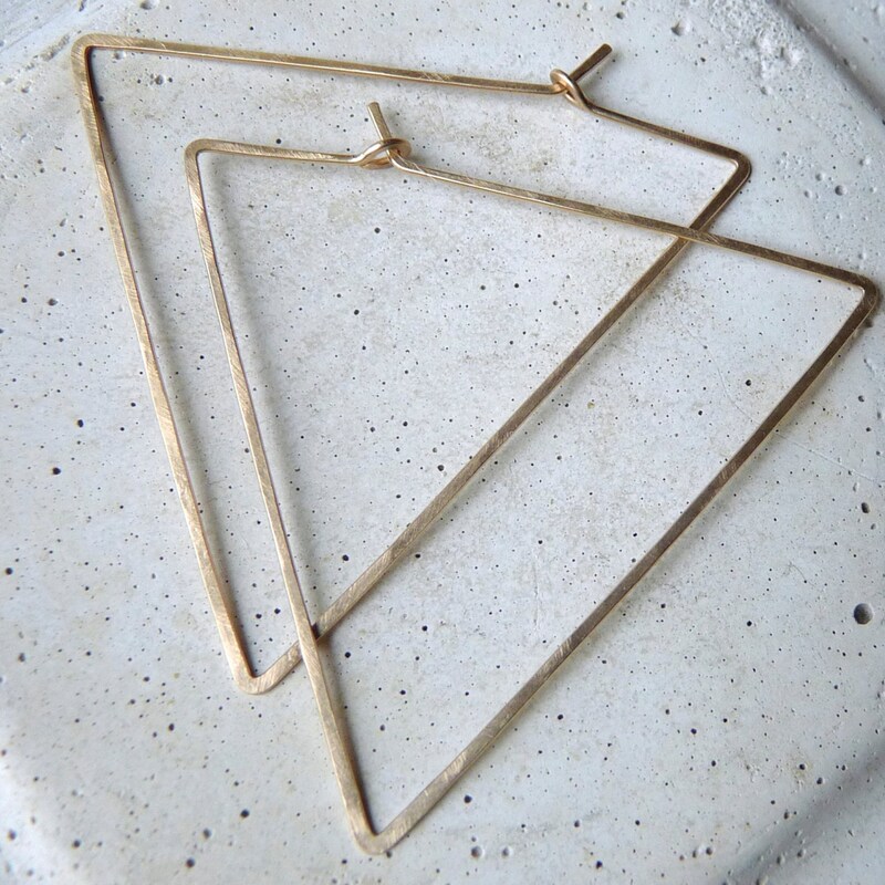 Gold Triangle Earrings - Etsy