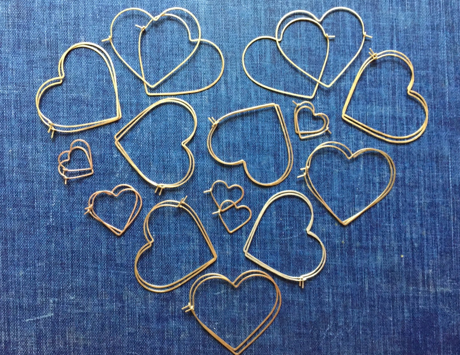 LARGE HEART HOOPS - Big Heart Hoop Earrings - Large Gold Heart Hoops ...