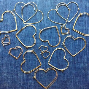 LARGE HEART HOOPS - Big Heart Hoop Earrings - Large Gold Heart Hoops ...