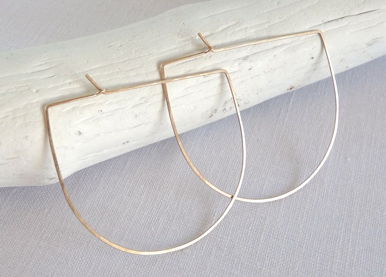 LARGE CRATER HOOPS - Semi-circle Hoop Earrings - Half Moon Hoops - Arch ...