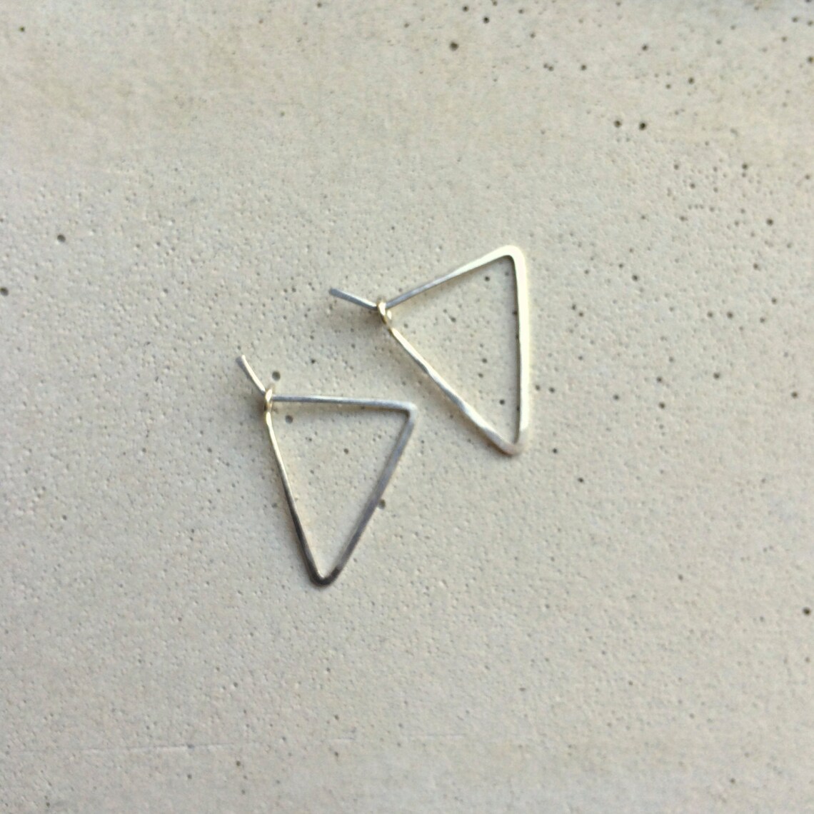 PETITE TRIANGLE HOOPS - Little Triangle Earrings - Gold Filled, Rose ...