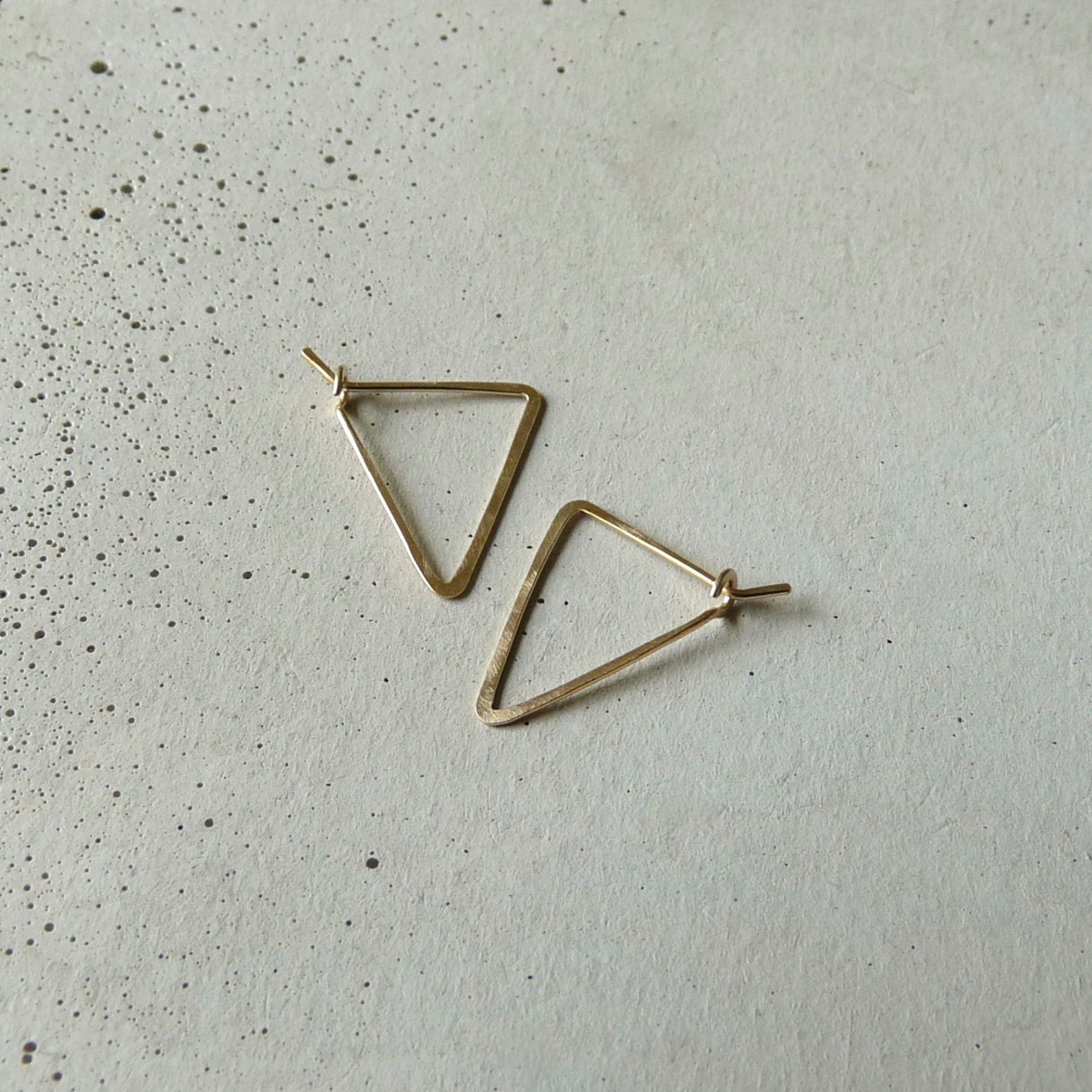 PETITE TRIANGLE HOOPS - Little Triangle Earrings - Gold Filled, Rose ...