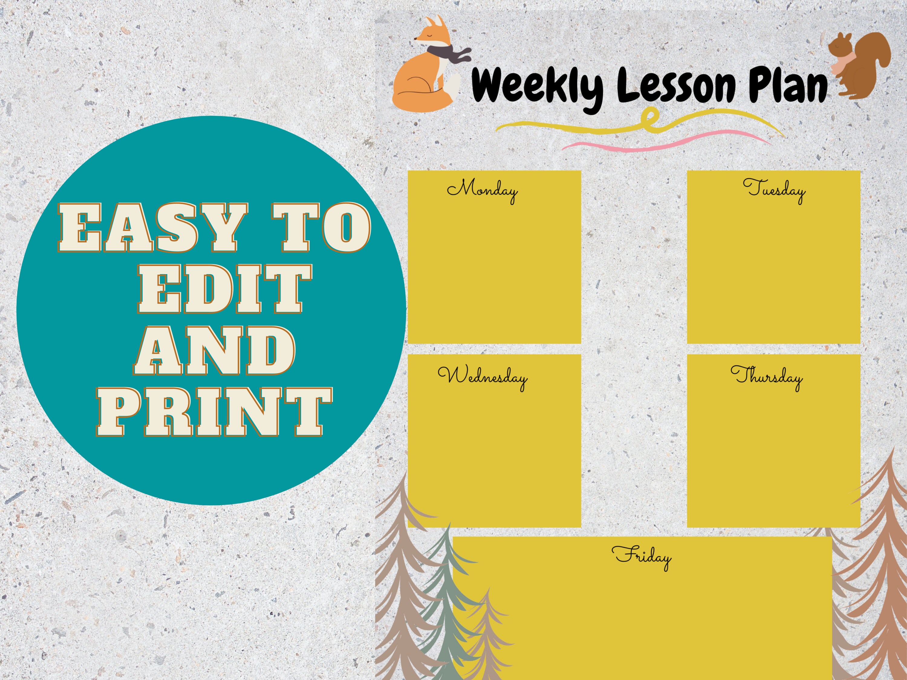 Woodland Critters Woodsy Lesson Plan Digital Planner Download Teacher ...