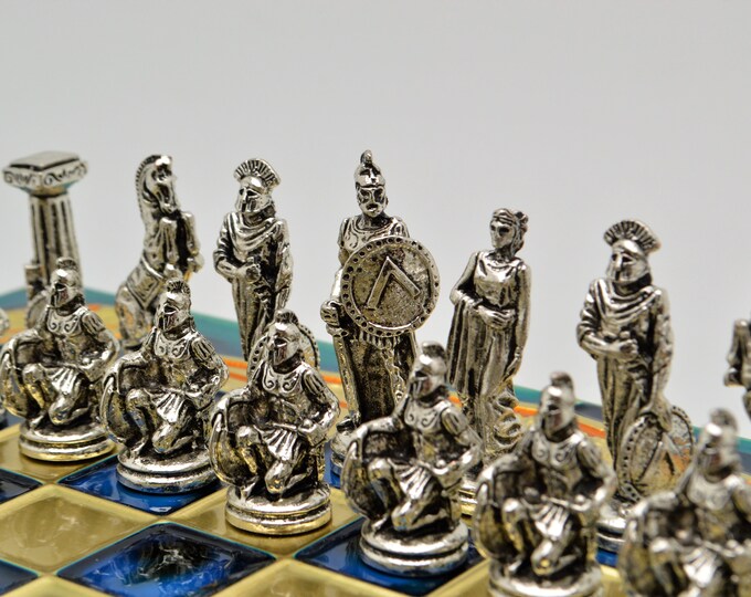 Battle of Thermopylae Chess Set Blue Chess Board / 28x28cm - Etsy