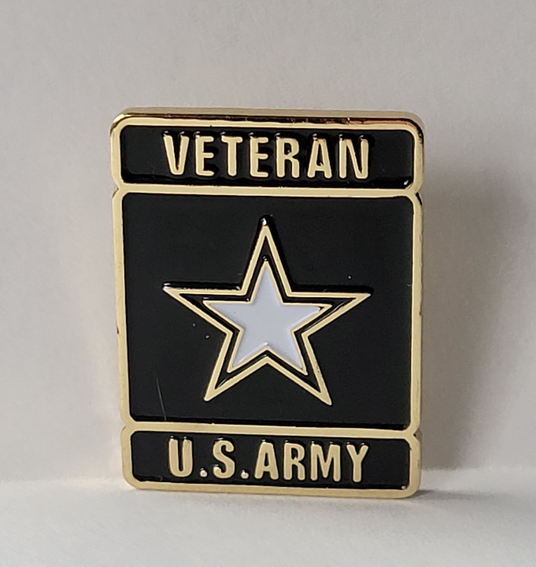U.S. ARMY Lapel Pin Black White Gold Star, Veteran U.S. Army Hat Tie ...