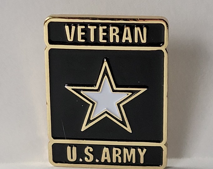 U.S. ARMY Lapel Pin Black White Gold Star, Veteran U.S. Army Hat Tie ...