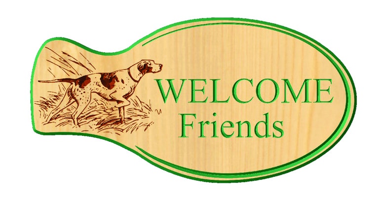 Hunting Dog Welcome Sign 2.5 D Image, CNC Router G Code Files Immediate ...