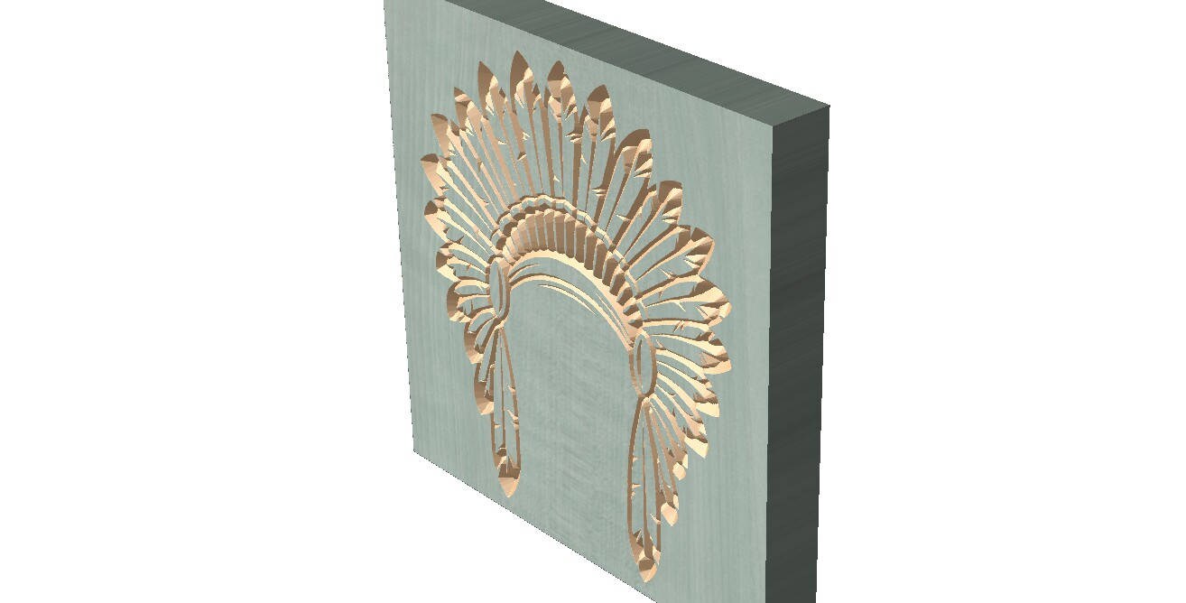 Indian Headdress 2.5 D Image, CNC Router G Code Inch & Metric Files ...