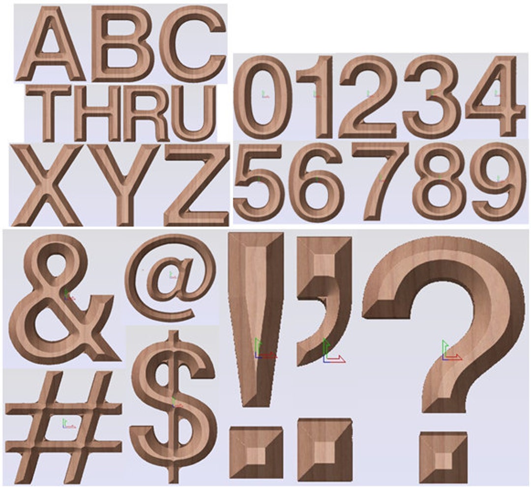 Cut File Instant Digital Download 3" Alphabet, Digits, Punctuation ...