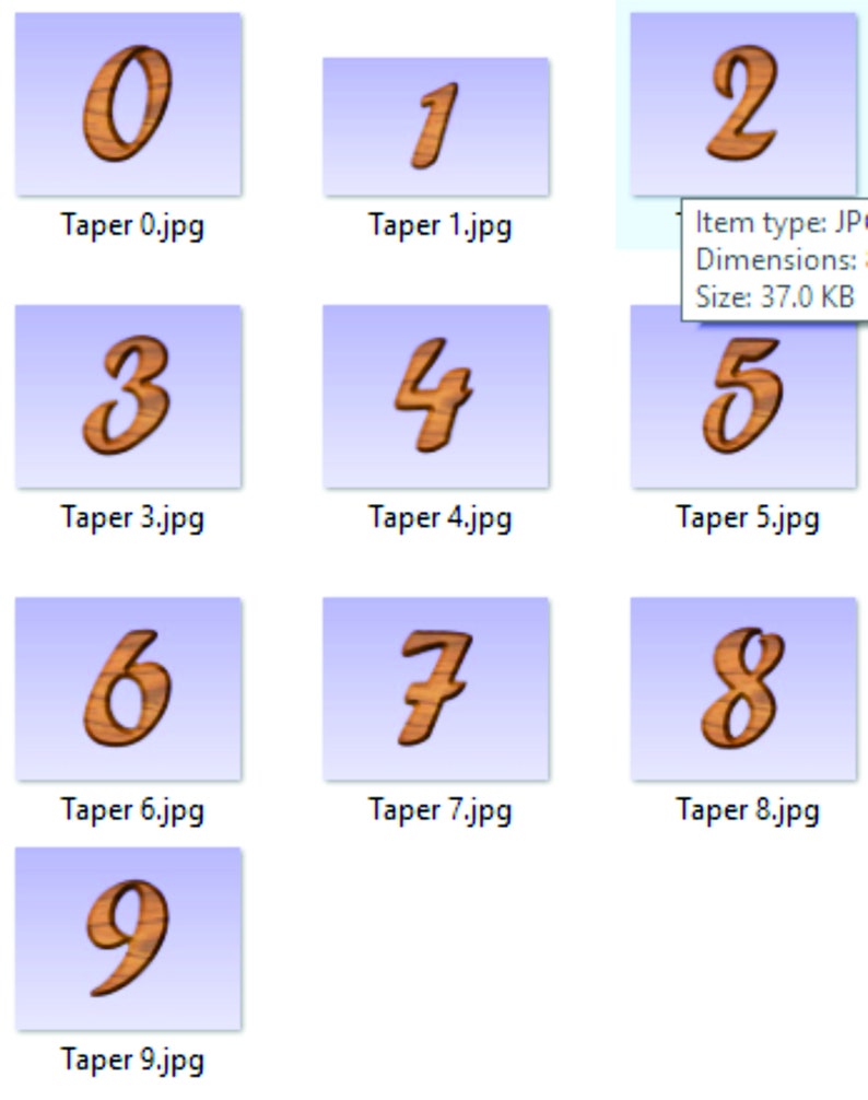 Forte Font Cut File Inch and Metric 6" 0-9 Digits CNC G Code Routers ...