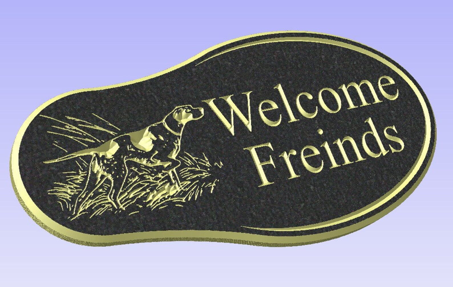 Hunting Dog Welcome Sign 2.5 D Image, CNC Router G Code Files Immediate ...