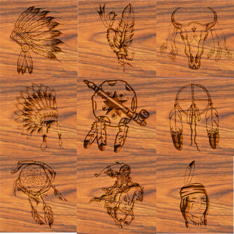 2.5D Inch & Metric Native American 9 Cut Files CNC Router G Code ...
