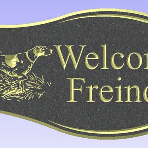 Hunting Dog Welcome Sign 2.5 D Image, CNC Router G Code Files Immediate ...