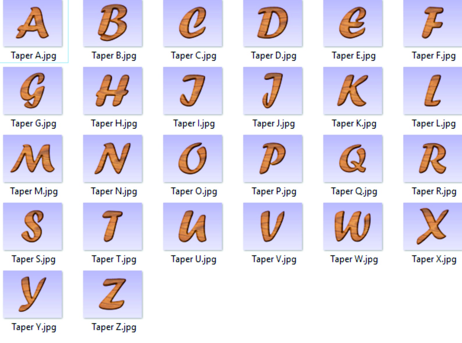 Forte Font Cut File Inch and Metric 6" Alphabet, Set 4 CNC Routers Names, Nursery Instant and ...