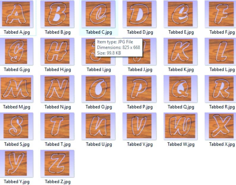 Forte Font Cut File Inch and Metric 6" Alphabet, Set 4 CNC Routers ...