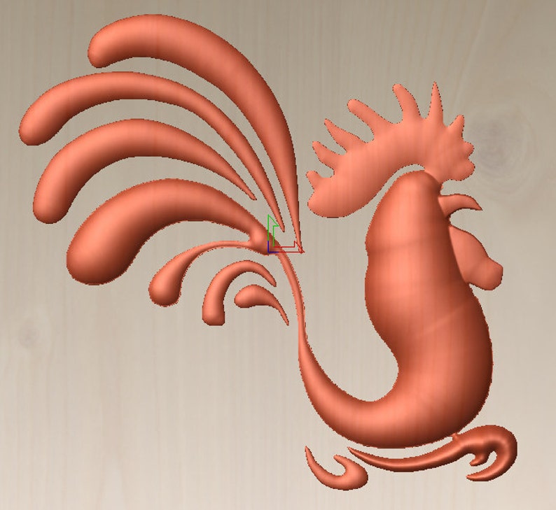 Rooster Wood Carving Pattern Deep Relief Model for CNC Routers and ...