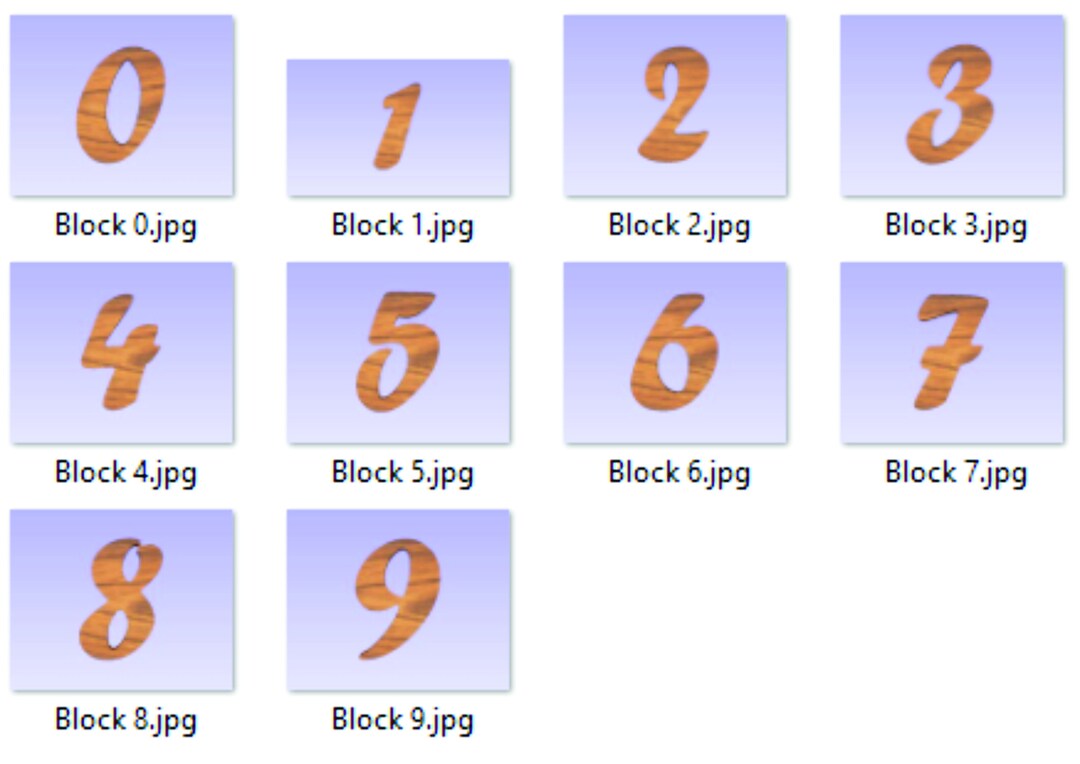 Forte Font Cut File Inch and Metric 6" 0-9 Digits CNC G Code Routers ...