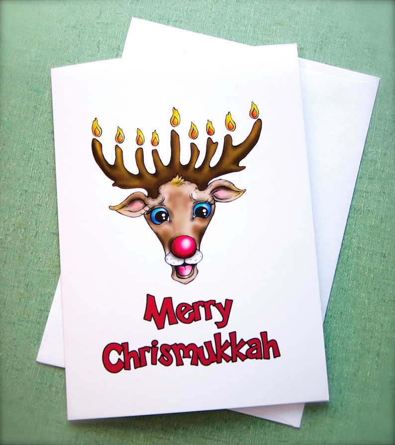 Chrismukkah Card - Chanukah and Christmas Greeting Card - Interfaith ...
