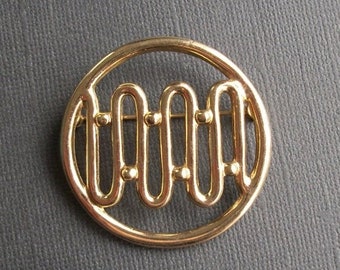 Gold circle pin | Etsy