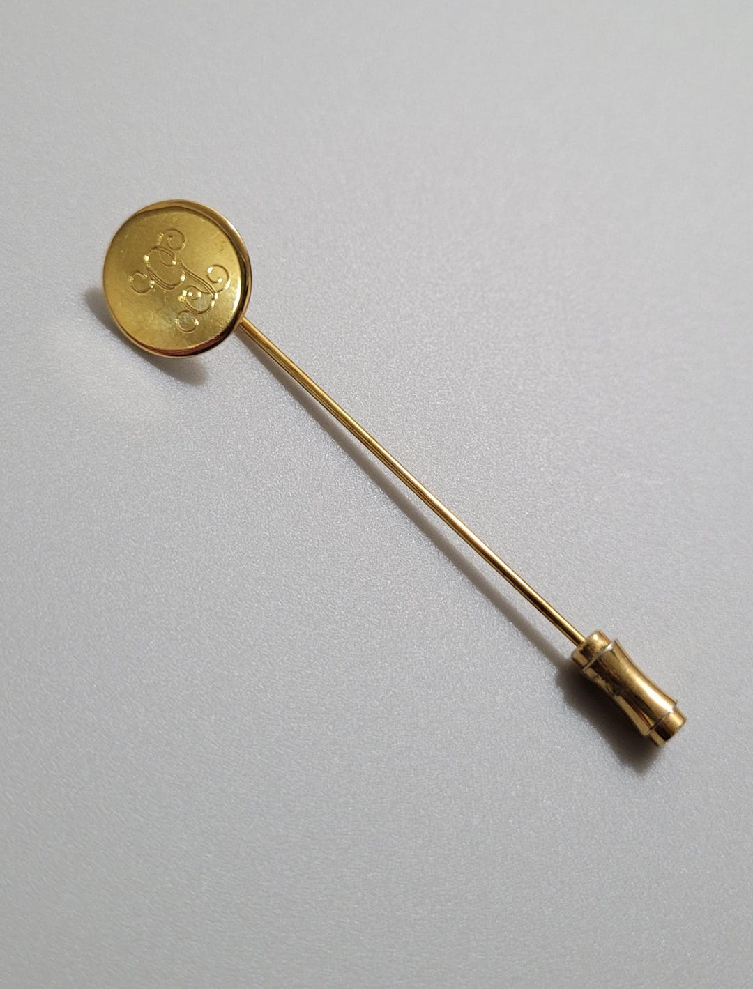 Vintage Letter G Stick Pin Initial Pin Fancy Monogram Hat Pin Circle ...