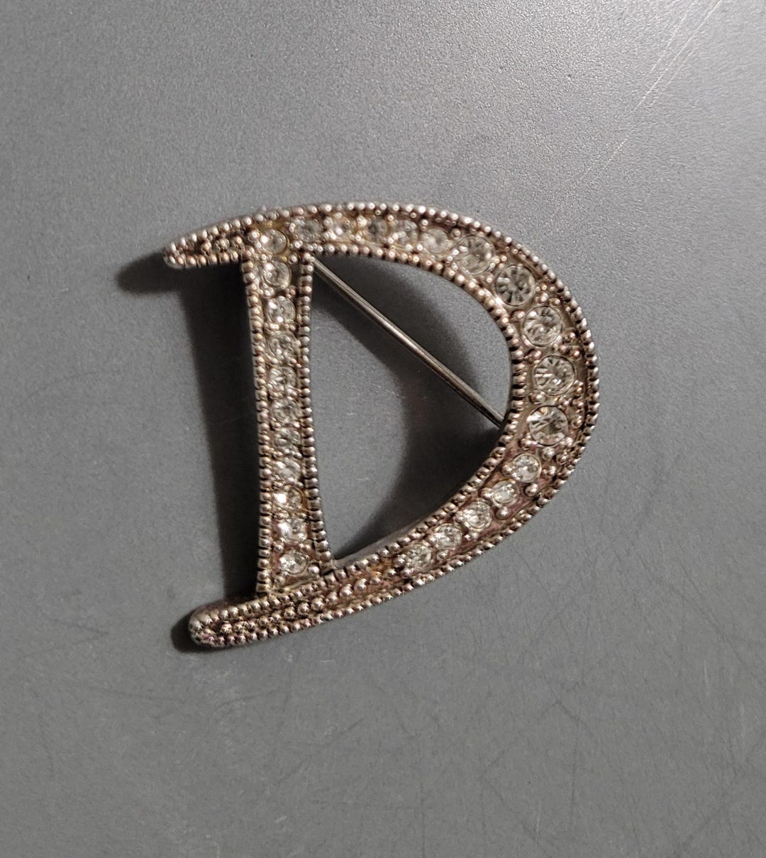 Vintage Letter D Pin Monogram Brooch Pin Vintage Letter D Silver Color ...