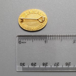 Vintage Small Letter C Hand Enameled Pin SH England Green and Gold ...