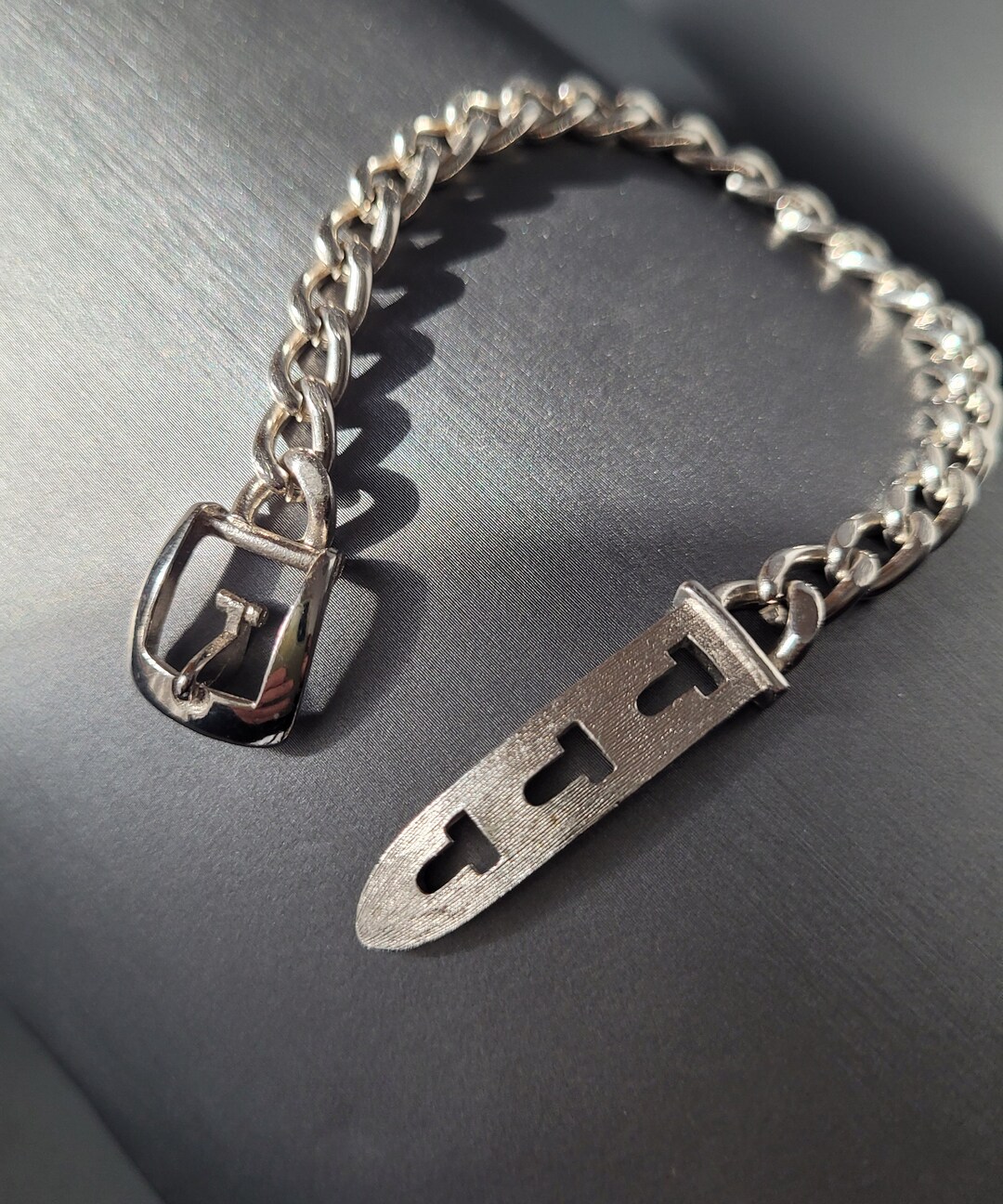 Vintage Signed AVON Silver Colored Belt Buckle Bracelet Petite Small ...