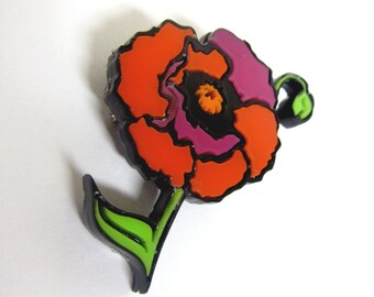 Vintage Signed MASJ Silvertone Large Poppy Brooch/pin 1986 - Etsy UK