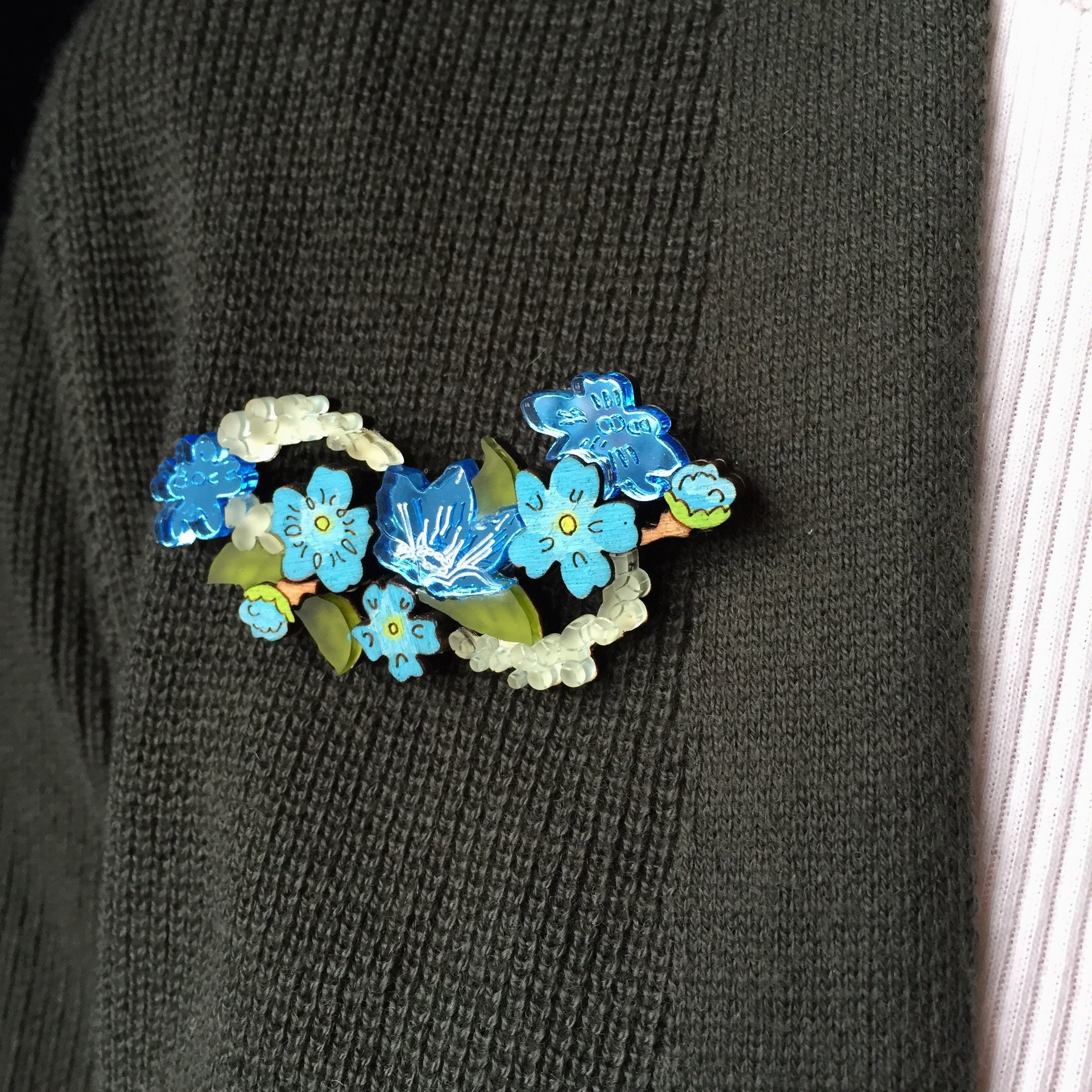 Forget-me-knot Brooch - Etsy