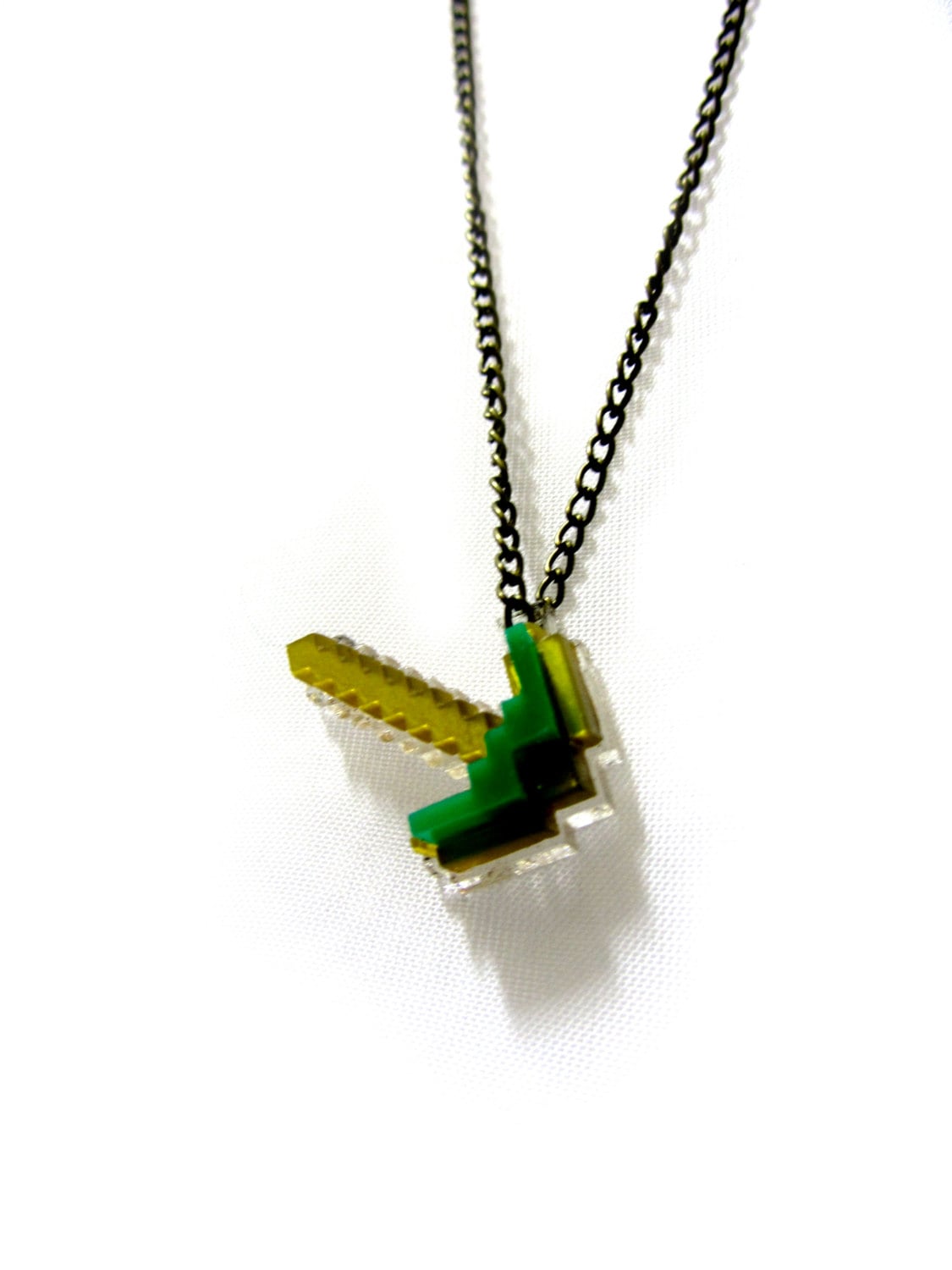 Minecraft Laser Cut Pickaxe Necklace - Etsy