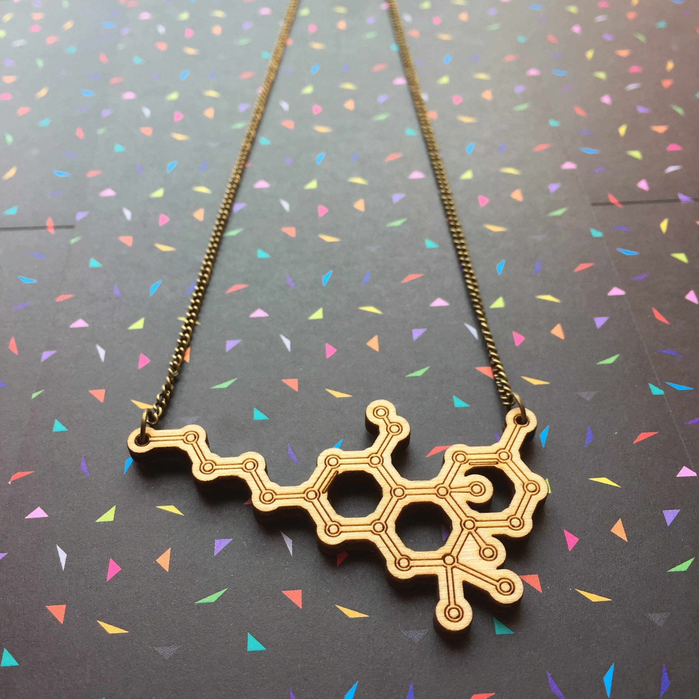 THC cannabis Molecule Necklace Chemical Laser Etched & Cut - Etsy