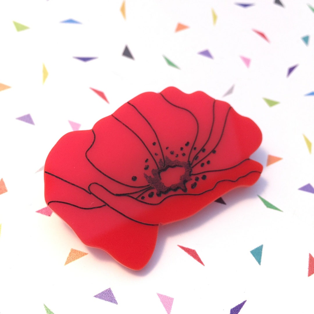 Red Poppy Remembrance Brooch - Etsy