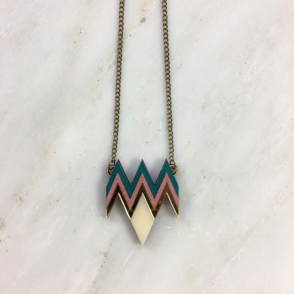 Zig Zag Necklace - Etsy
