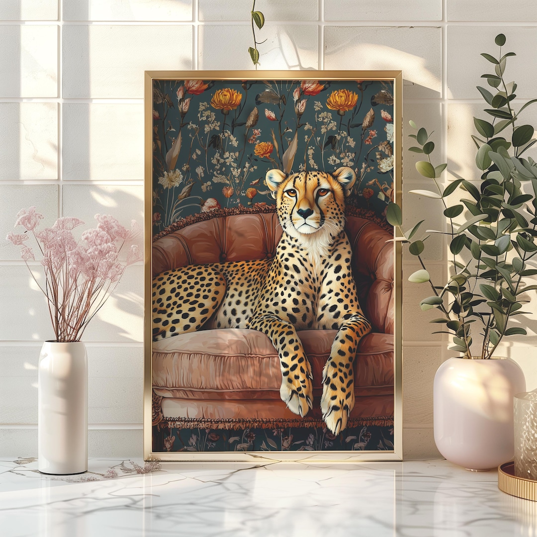 Cheetah Wall Art Print - Chic Cheetah Print, Boho Wall Art, Cheetah ...