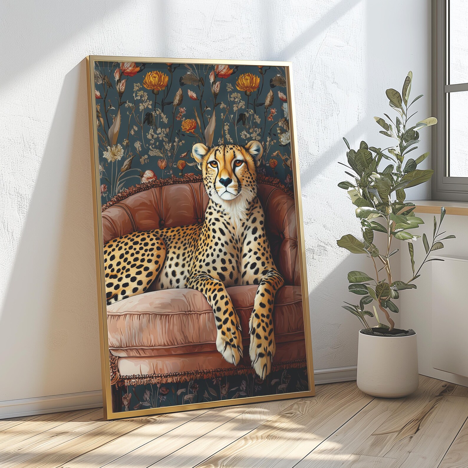 Cheetah Wall Art Print - Chic Cheetah Print, Boho Wall Art, Cheetah ...