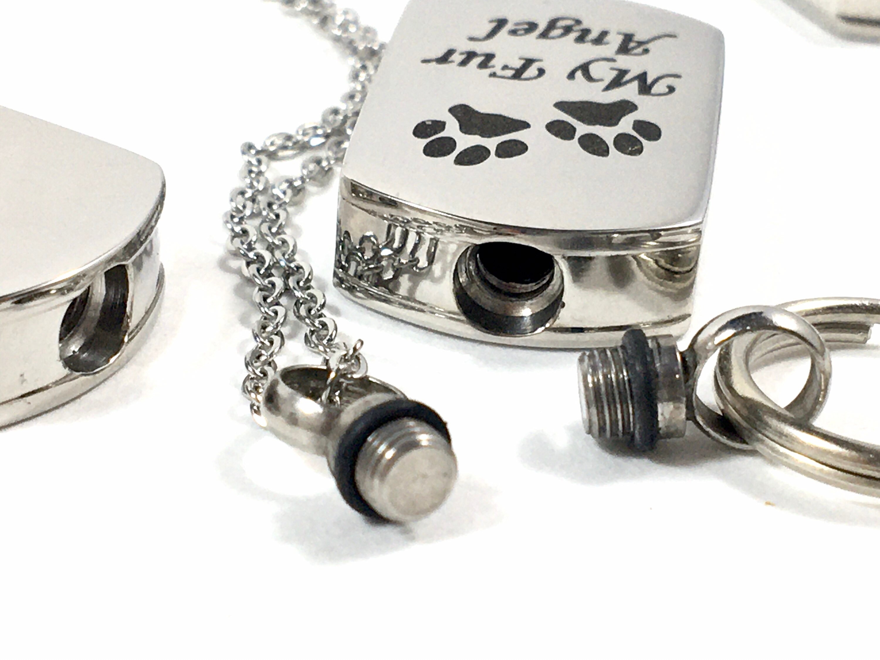 Pet Dog Cat Cremation Key Ring Chain Urn Holds Ashes Paw - Etsy España