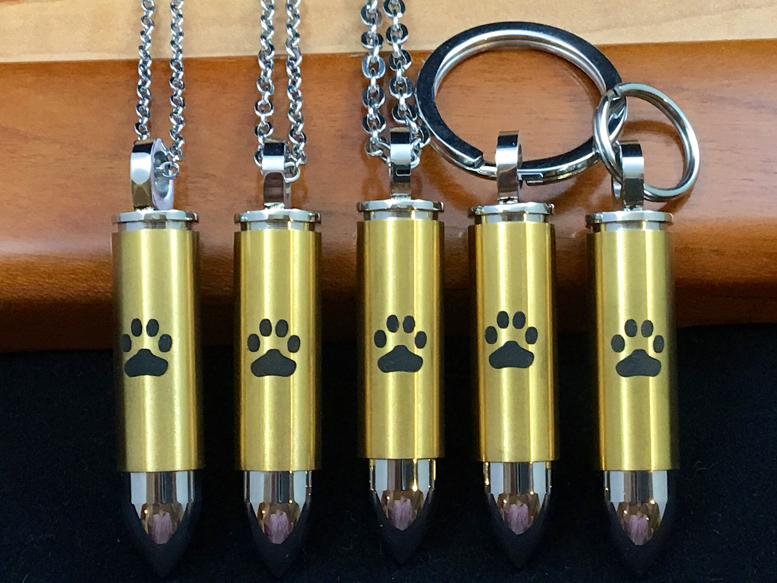 Mens Pet Cremation Jewelry Gold Bullet for Ashes Urn Necklace | Etsy