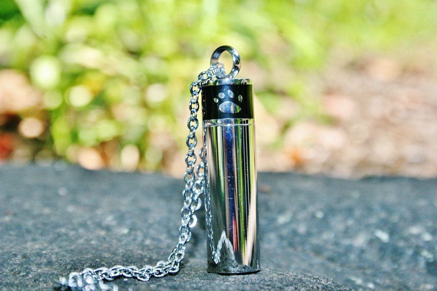 Mens Pet Cremation Key Chain Ring Urn for Ashes LARGE VIAL Paw | Etsy