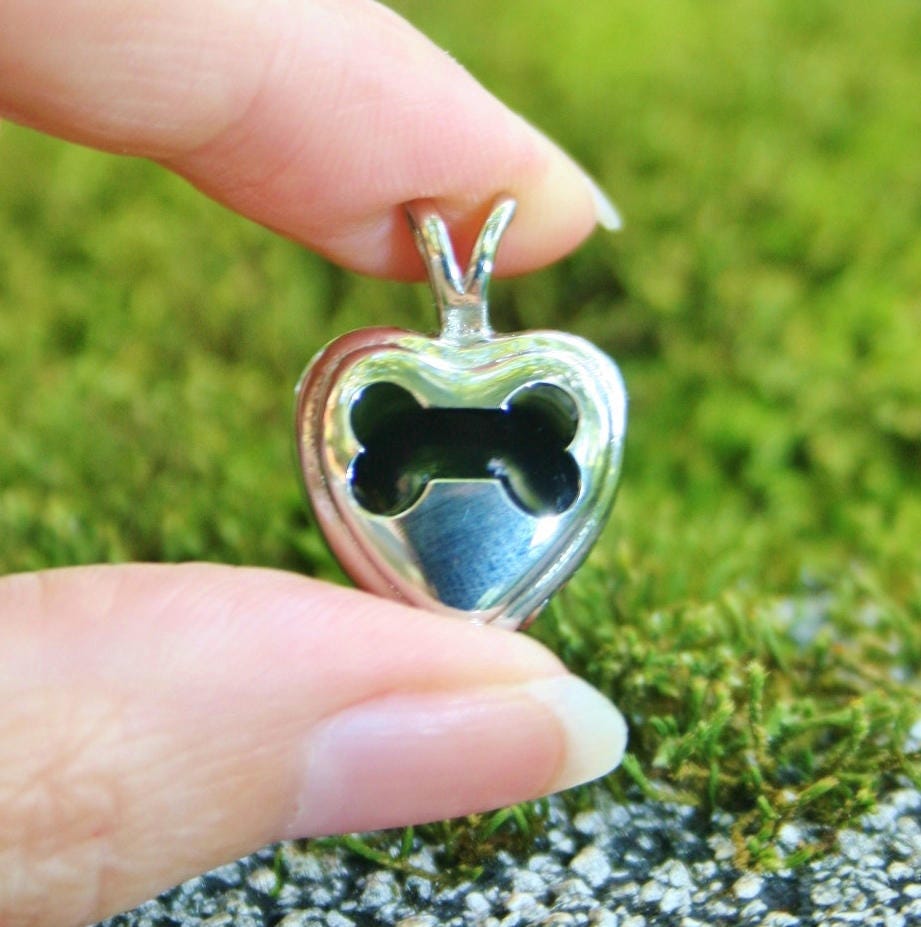 Dog Bone Heart Pet Cremation Jewelry for Ashes Urn Necklace | Etsy