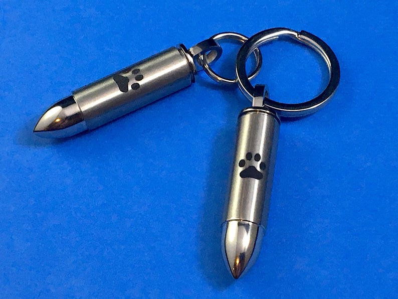 Silver Bullet Mens Key Ring Chain Cremation Urn for Ashes - Etsy