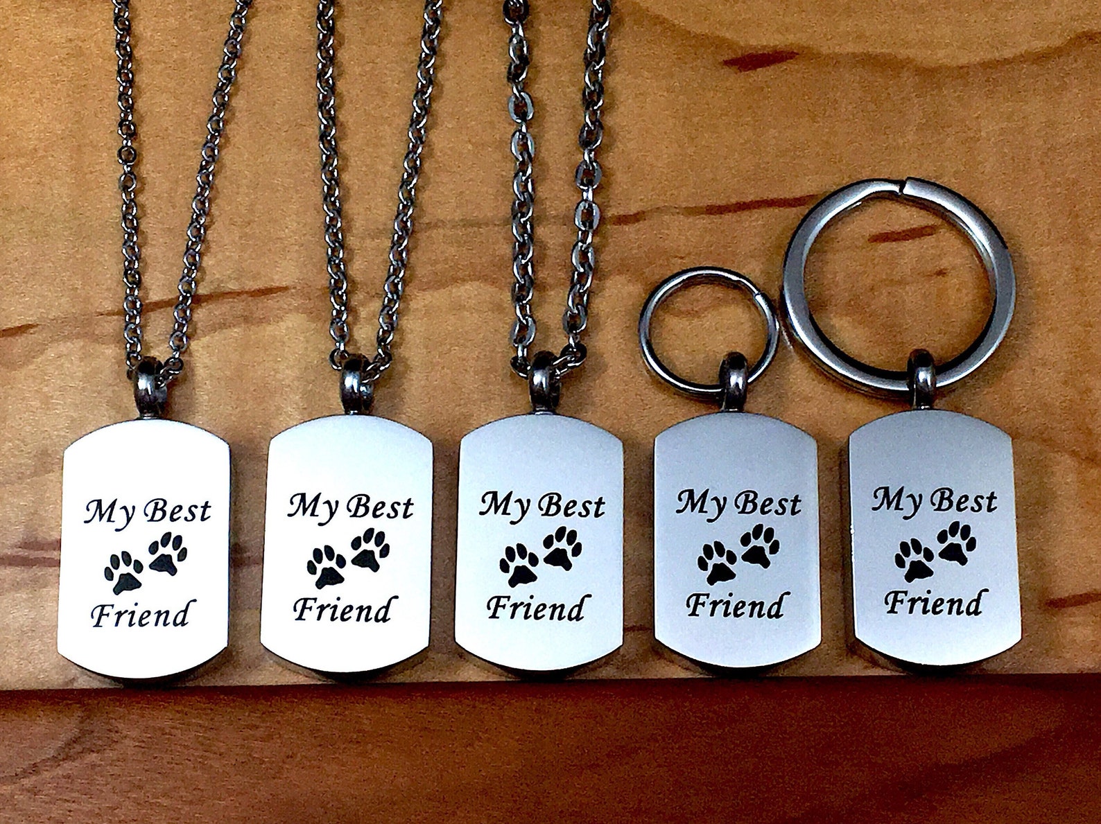 Men's Dog Tag Pet Cremation Jewelry My Best Friend Paw Prints for Ashes ...