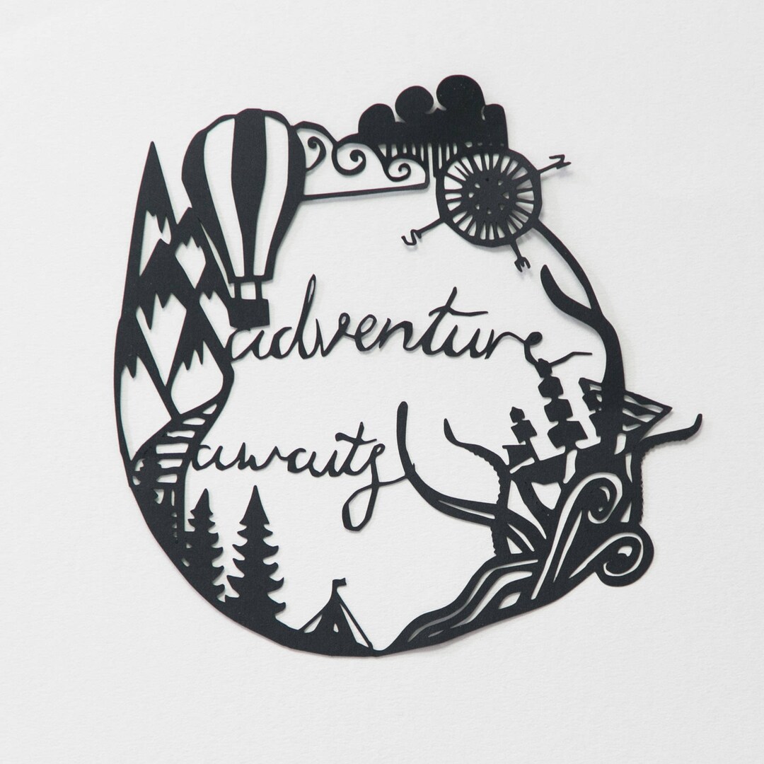 Adventure Awaits Papercut Artwork Wall Decor Nursery - Etsy