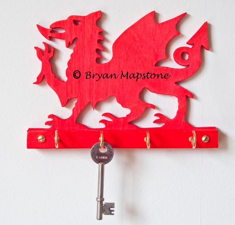 Christmas Gift, Welsh Father's Day, Welsh Dragon Key Hooks, Key Rack ...