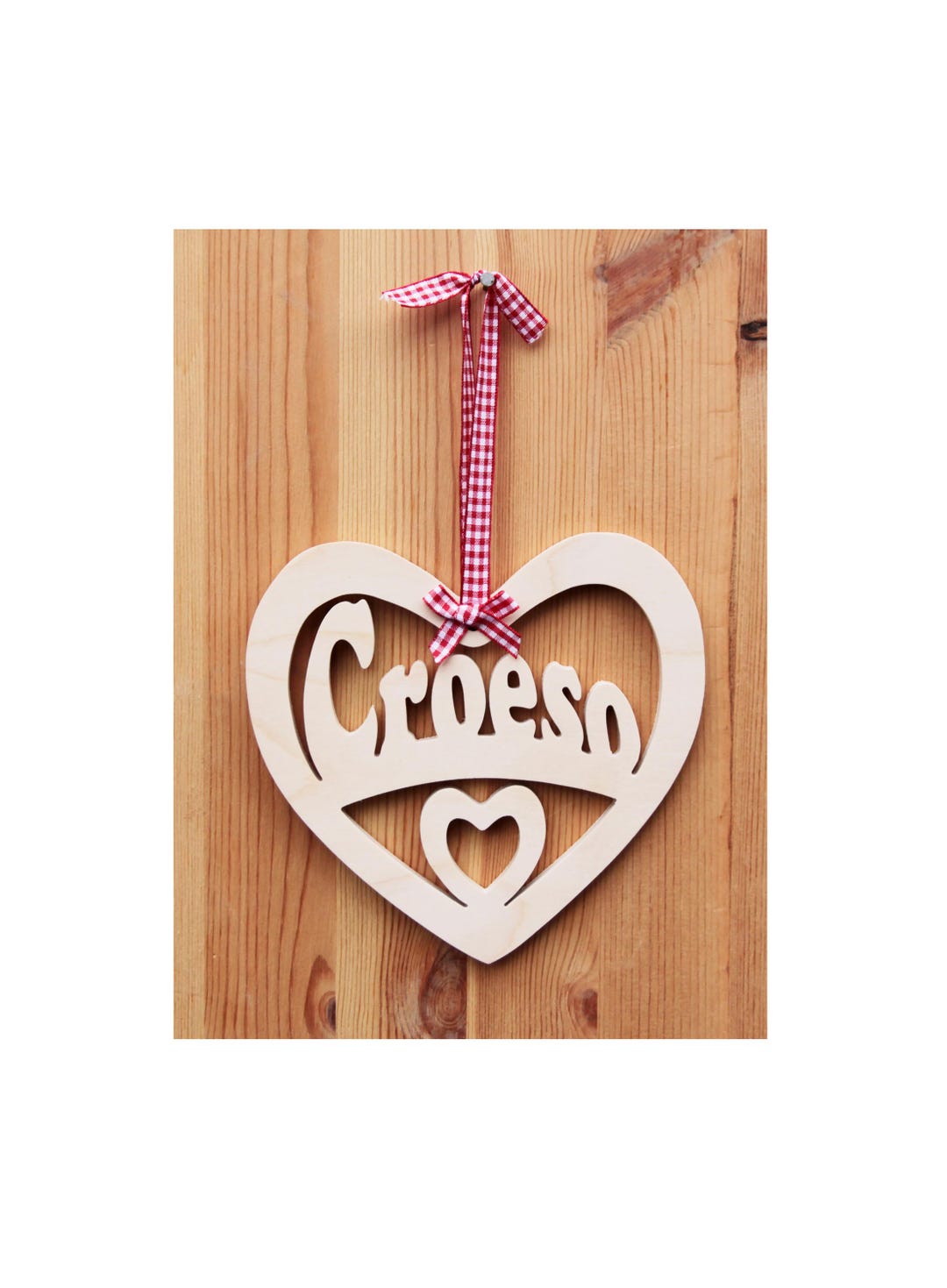 Handmade Croeso Heart Plaque, Welsh Welcome Sign - Etsy