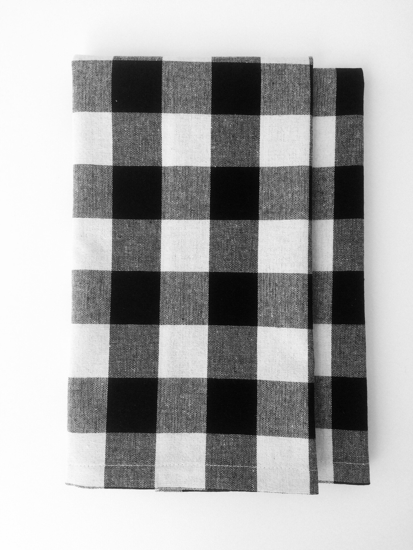 Buffalo Check Towels / French Country Kitchen / Black Check / | Etsy
